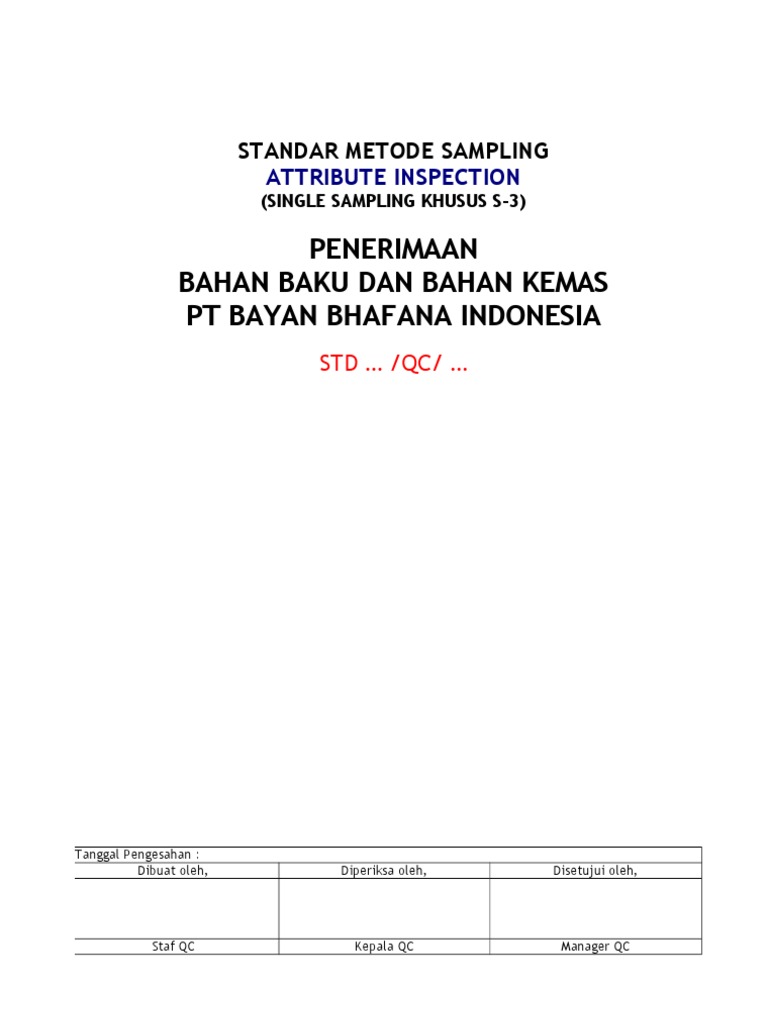 Standar Sampling | PDF | Teknologi & Rekayasa