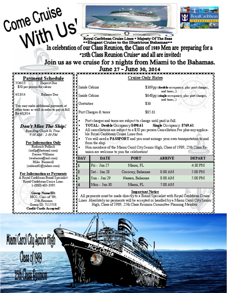 Royal Caribbean Cruise Payment Schedule | PDF