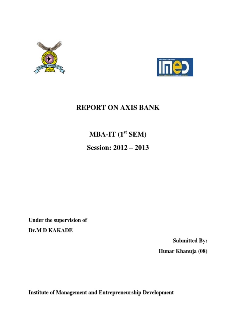 Introduction of Axis Bank (Modified) | PDF | Banks | Mortgage Loan