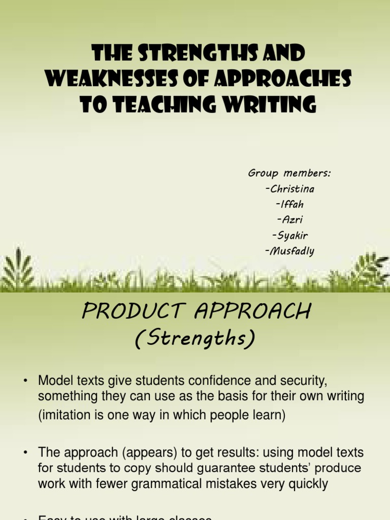 Strengths and Weaknesses of Writing Approaches | PDF | Second Language ...