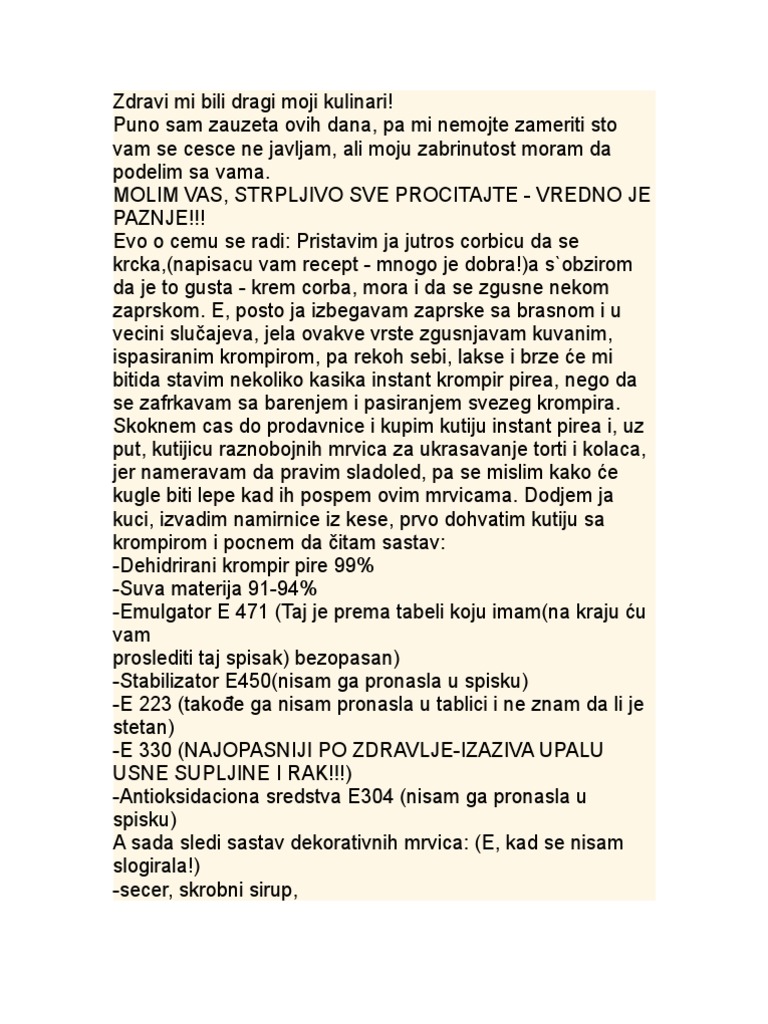 Opasni Emulgatori | PDF