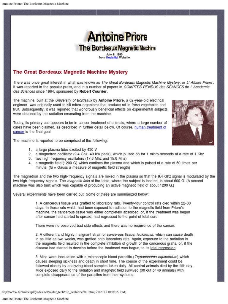 Antoine Priore The Bordeaux Magnetic Machine | PDF | Waves ...