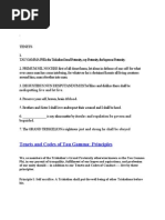 TENETS & Codes of Conduct