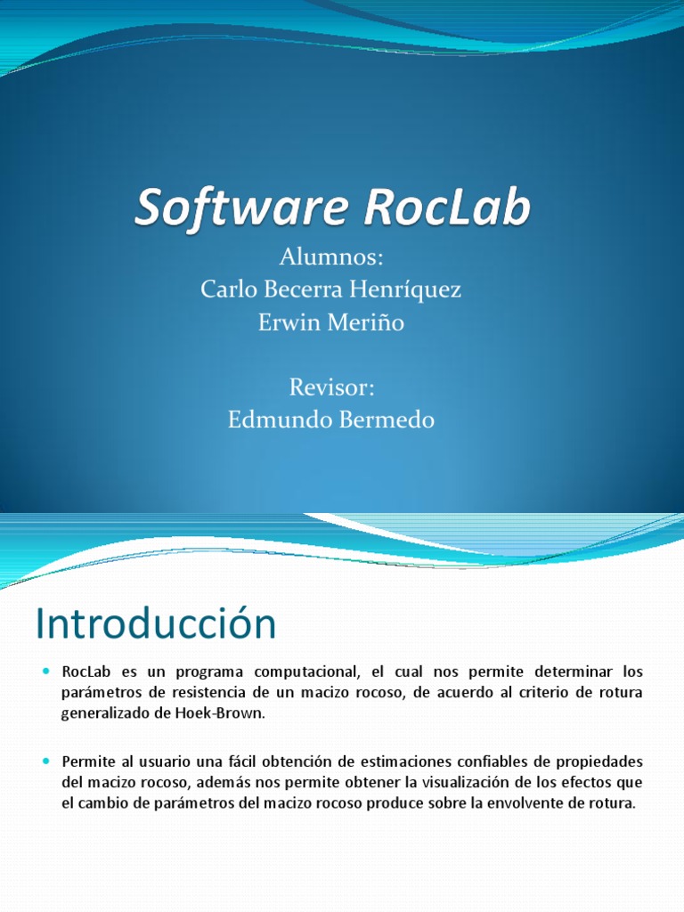 Software RocLab | PDF