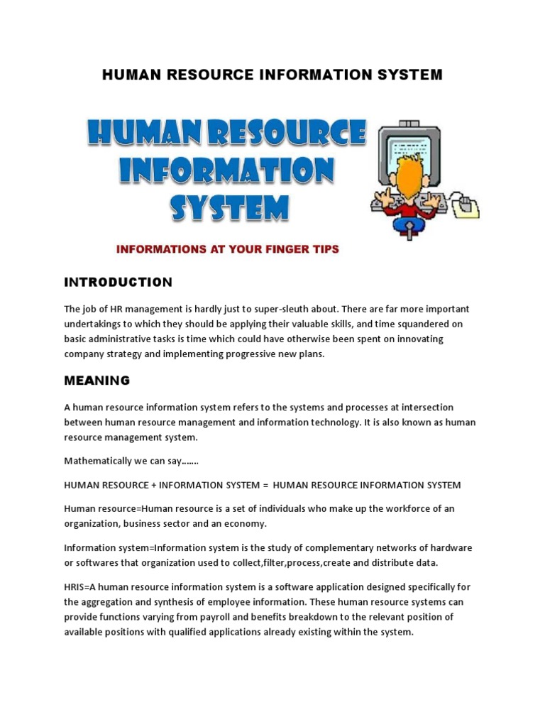 Human Resource Information System | PDF | Information Technology ...