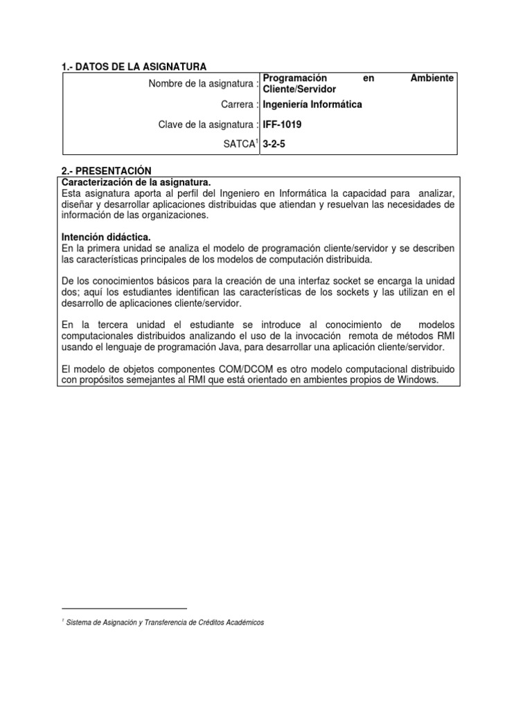 Programacion en Ambiente Cliente-Servidor Iff-1019 | PDF | Modelo ...