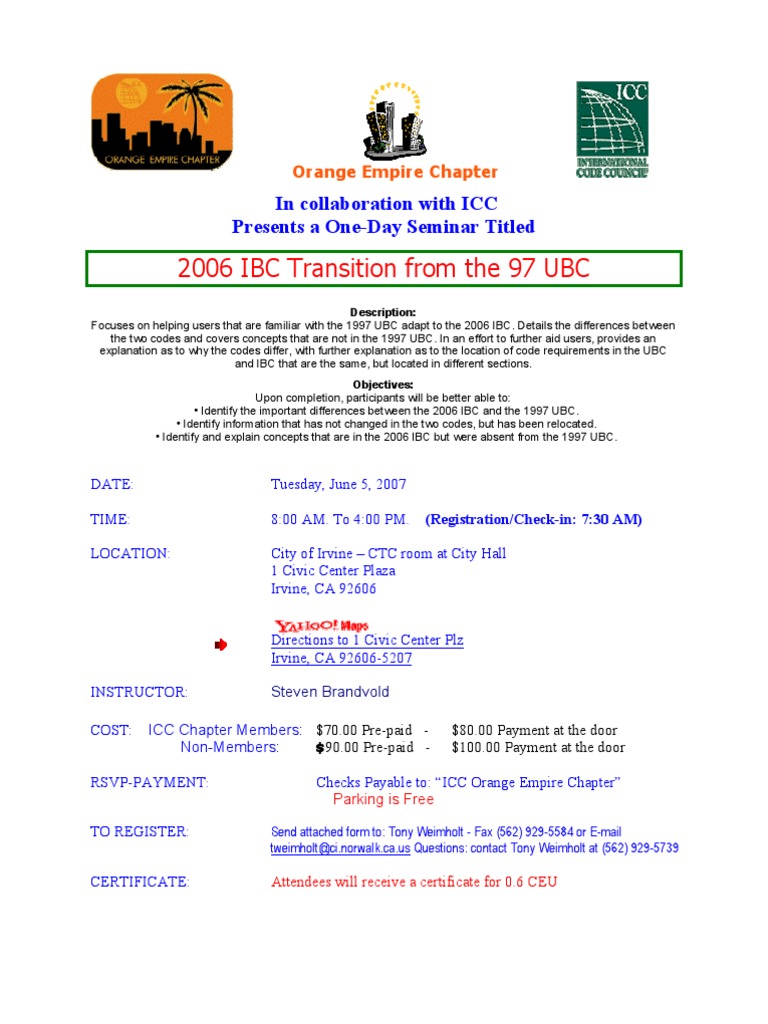 2006 IBC Transition From The 97 UBC: in Collaboration With ICC Presents ...