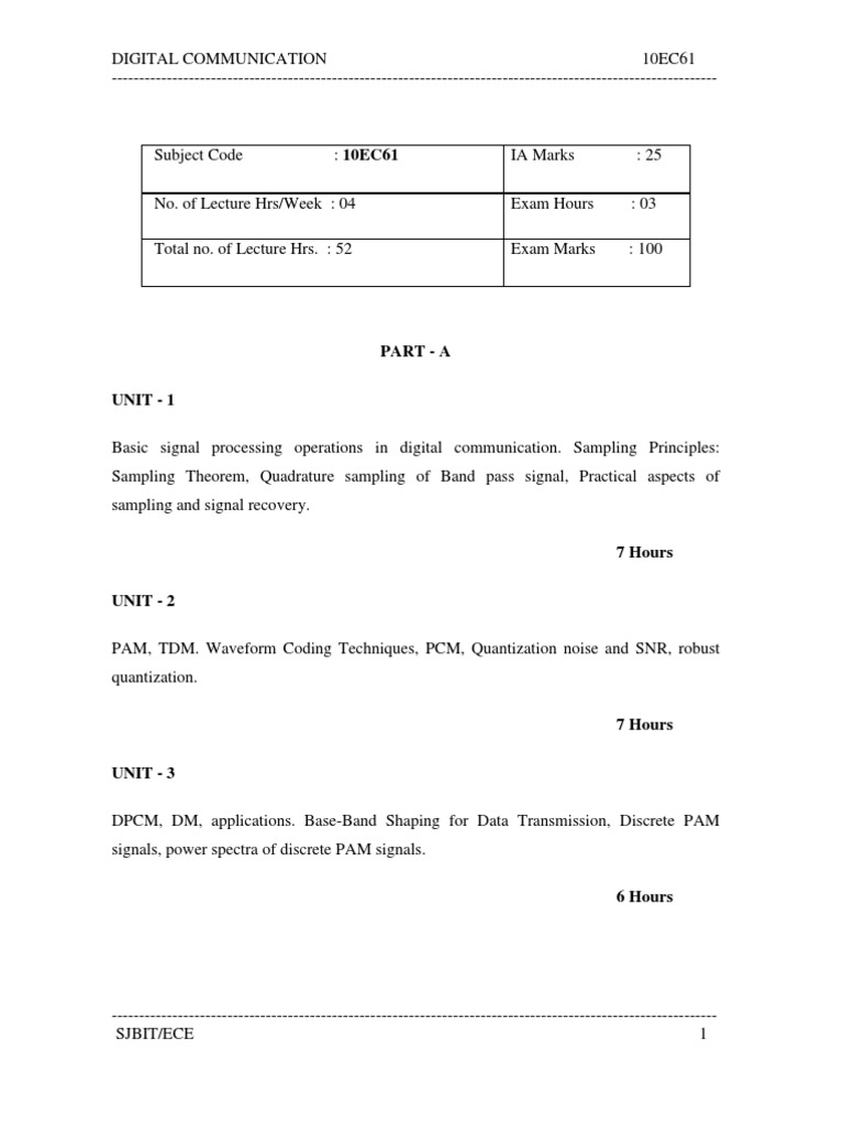 Ece Vi Digital Communication (10ec61) Notes | PDF | Channel ...