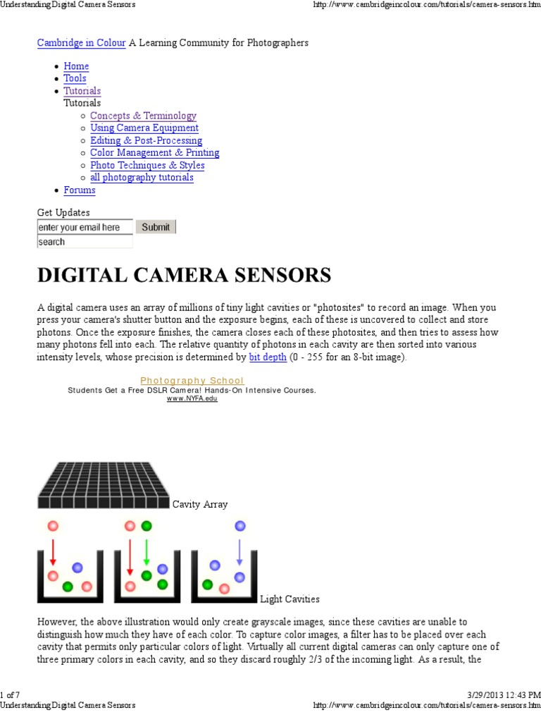 Understanding Digital Camera Sensors-1 | PDF