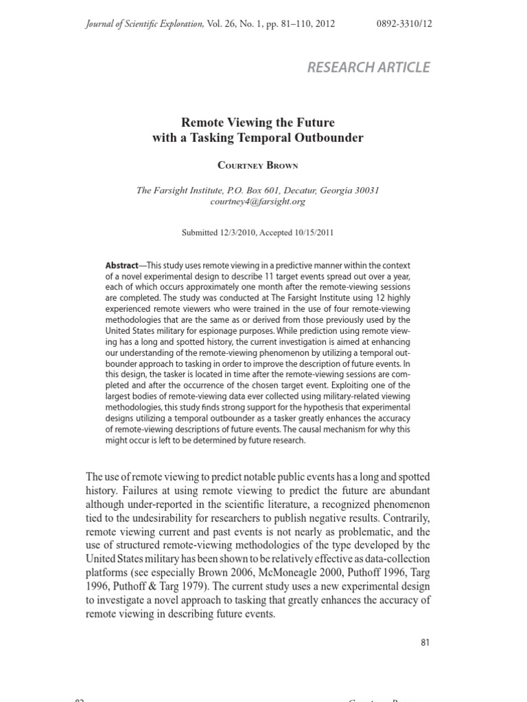 Remote Viewing | PDF | Experiment | Perception