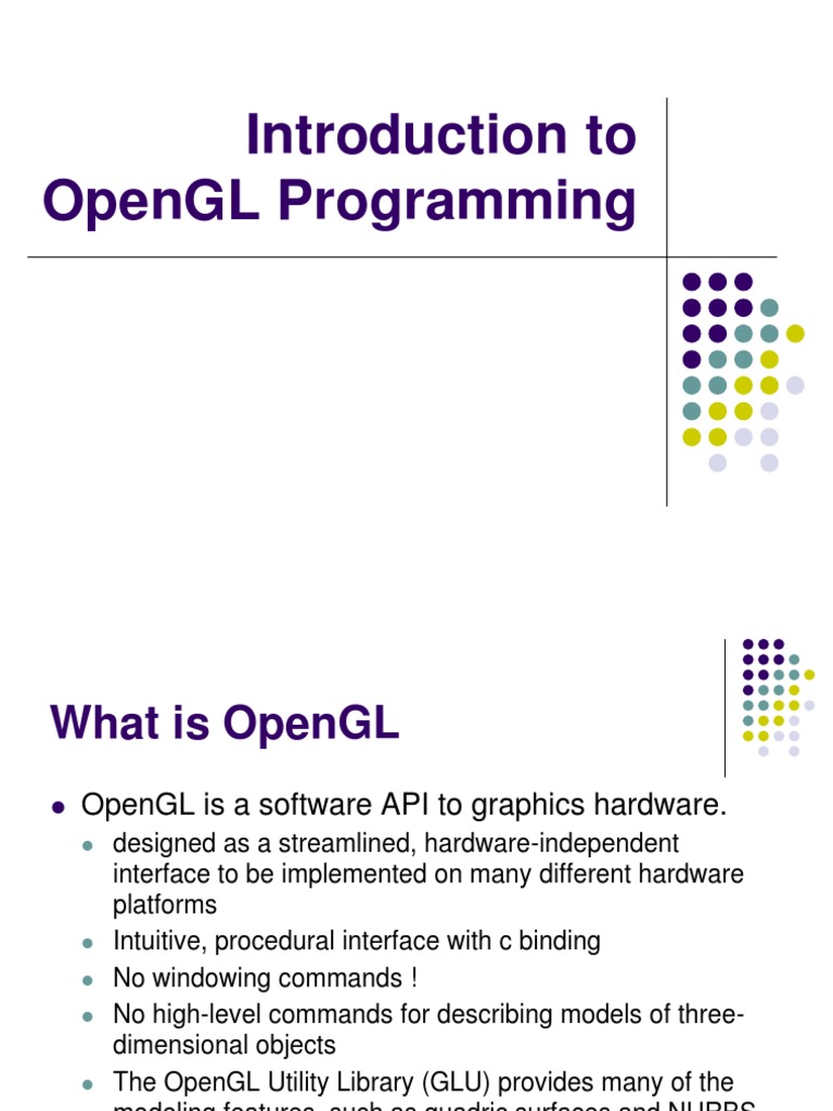 OpenGL Presentations Introduction | PDF | Shader | Areas Of Computer ...