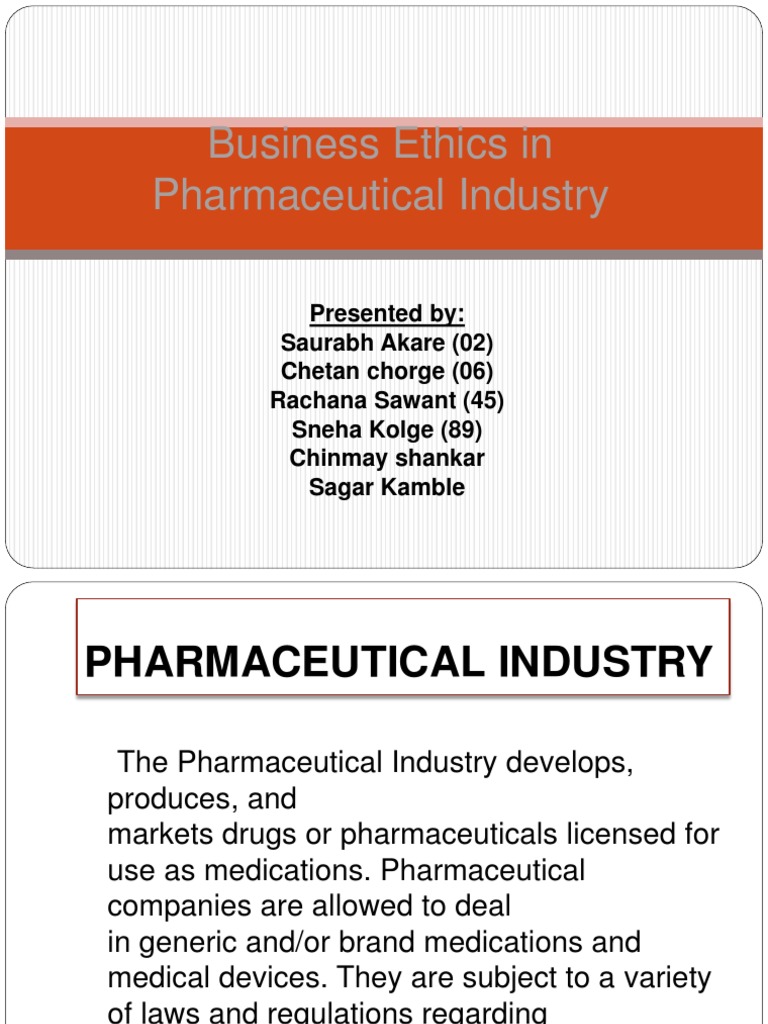 Ethics Ppt | Pharmaceutical Industry | Pharmaceutical Drug