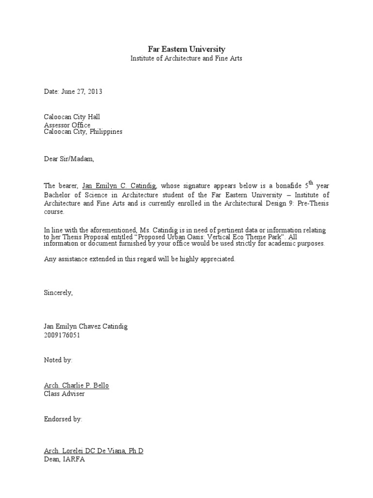 endorsement letter | Doctor Of Philosophy | Qualifications