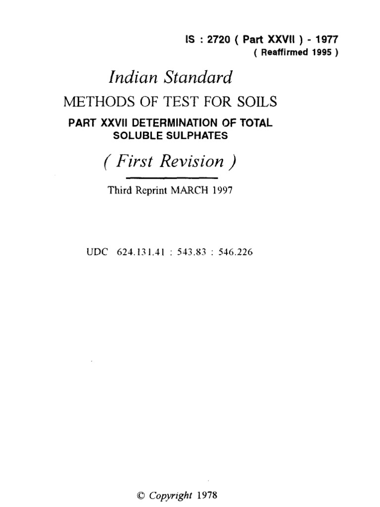 Methods of Test For Soils | PDF | Precipitation (Chemistry) | Filtration
