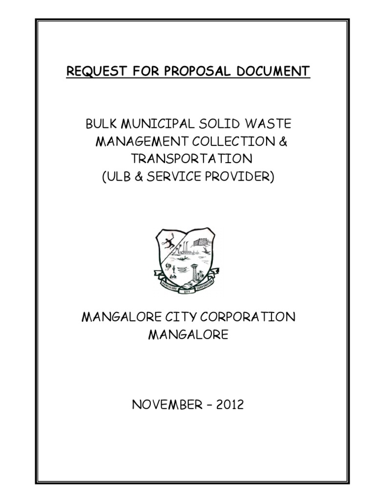 Bulk Waste RFP - Call2 | PDF | Request For Proposal | Joint Venture