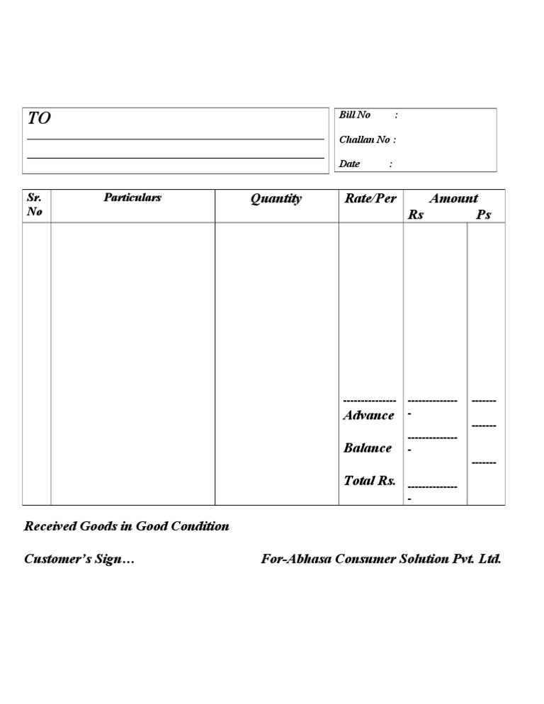 Acc Bill for Received Goods | PDF