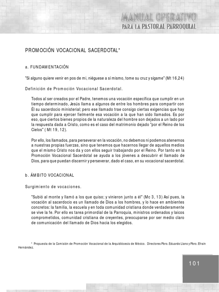 03.g.promoción Vocacional | PDF | Sacerdote | Bautismo