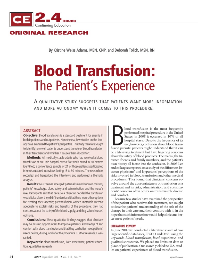 Original Research Blood Transfusion The.21 | PDF