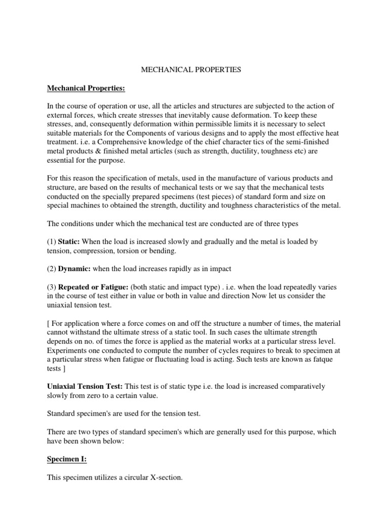 Mechanical Properties | PDF