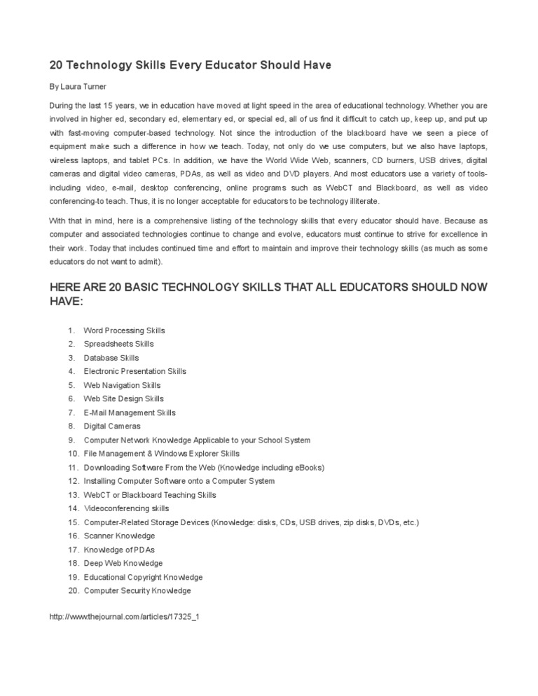 Technology Skills - LT | PDF | Computers