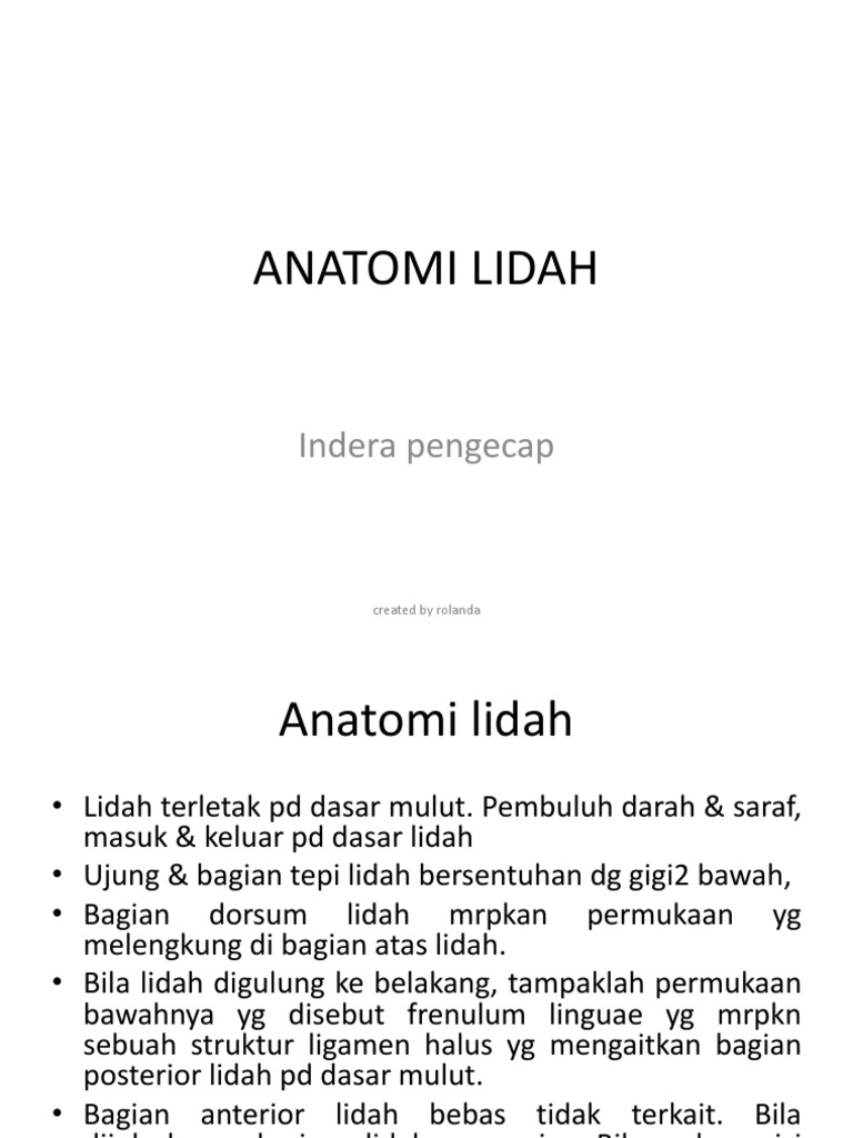 FUNGSI DAN ANATOMI LIDAH | PDF