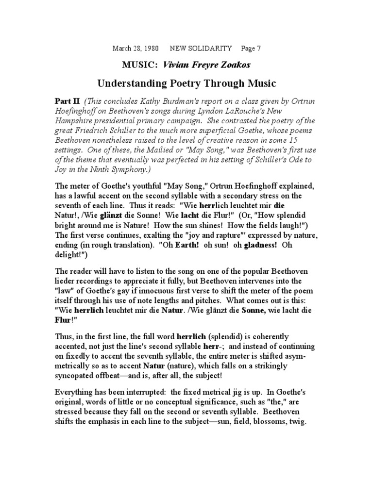 Understanding Poetry Through Music 2 | PDF | Stress (Linguistics) | Ode ...