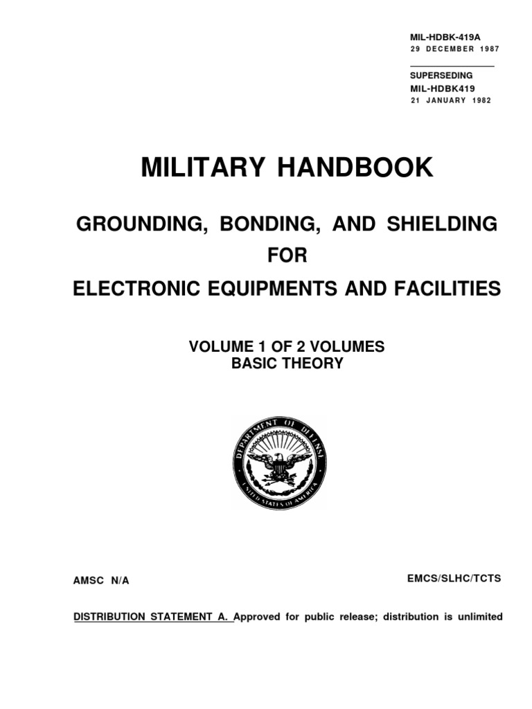 Military Handbook Grounding, Bonding, and Shielding For Electronic ...