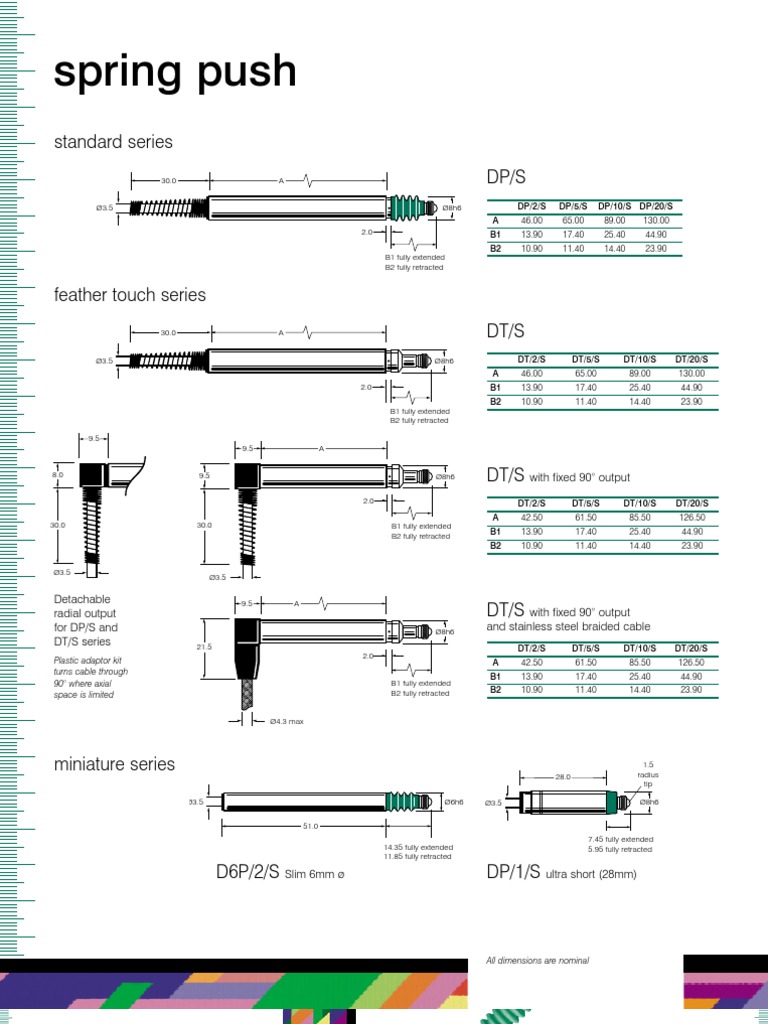 Spring Push Pneumatic Push: Standard Series Standard Series DP/S DP/P ...