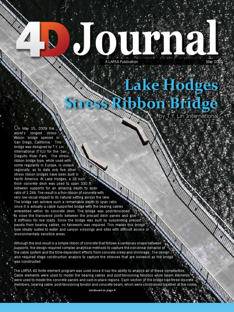 Lake Hodges Stress Ribbon Bridge: Journal | PDF | Structural Load ...