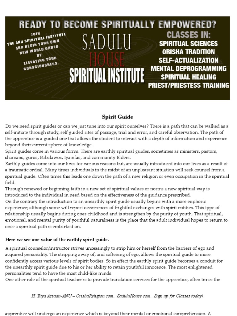 Spirit Guide: Here We See One Value of The Earthly Spirit Guide | PDF ...