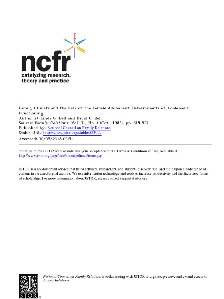 Family Climate and The Role of The The Adolescent | Download Free PDF ...