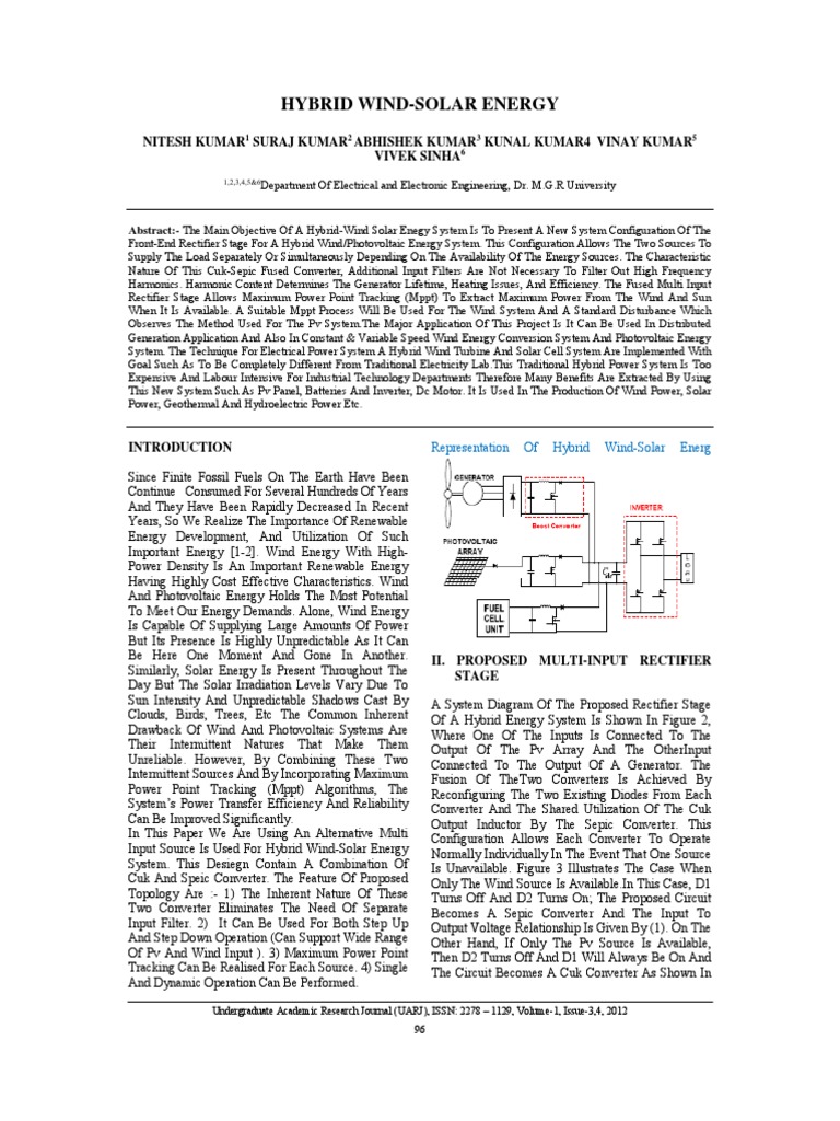 Hybrid Wind /solar Power System | PDF | Science & Mathematics