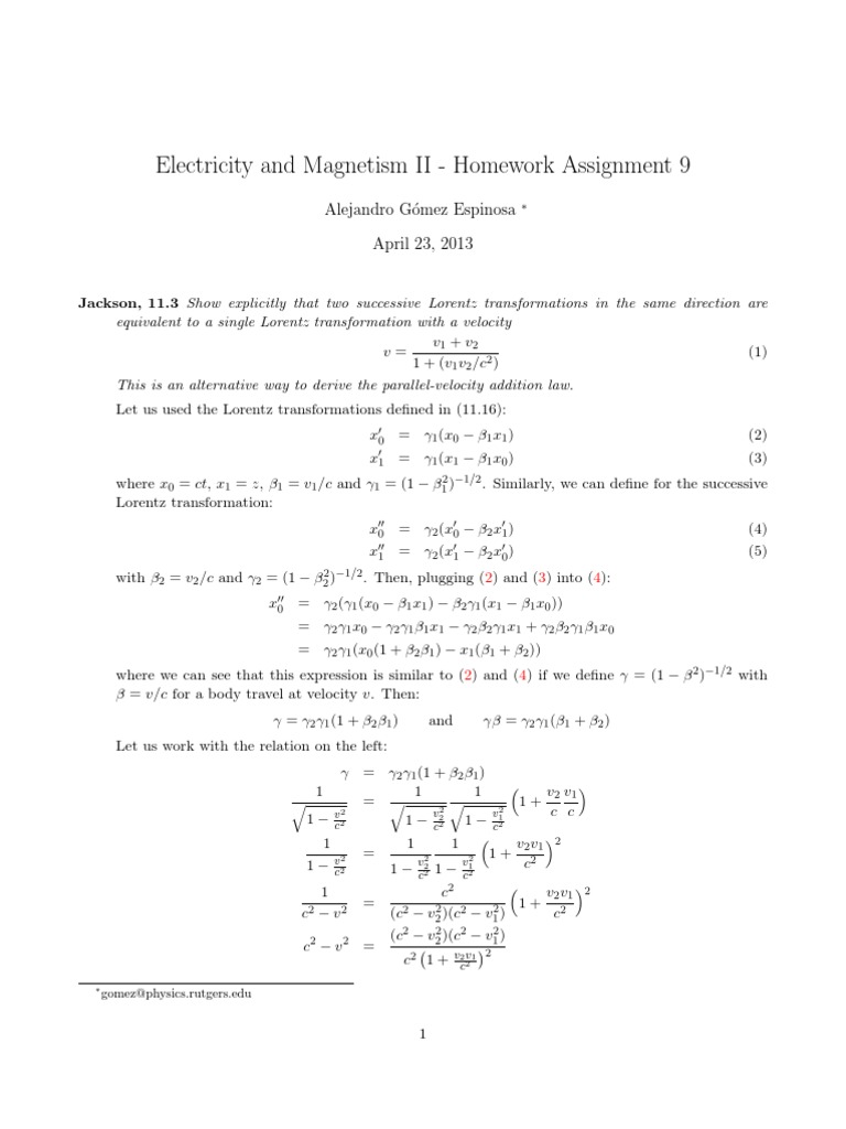 Lorentz Transformations and Twin Paradox | PDF | Acceleration ...
