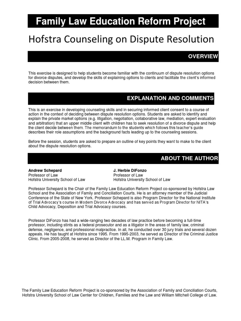 Counseling On Dispute Resolution Options-Dr1 | PDF | Mediation ...