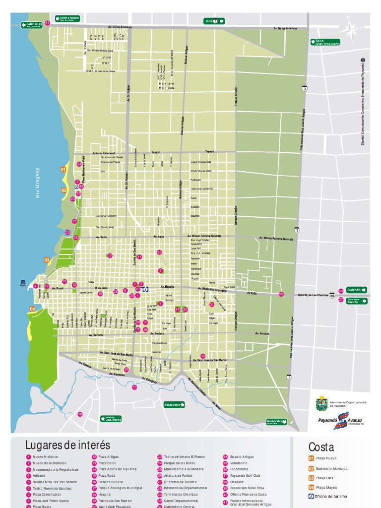 Mapa de Barrios y Lugares en Paysandú | PDF | Arte