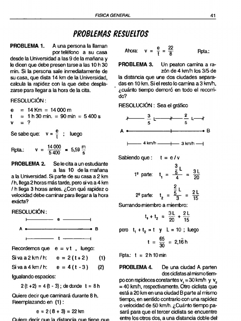 Ejercicios Resueltos de MRU | PDF