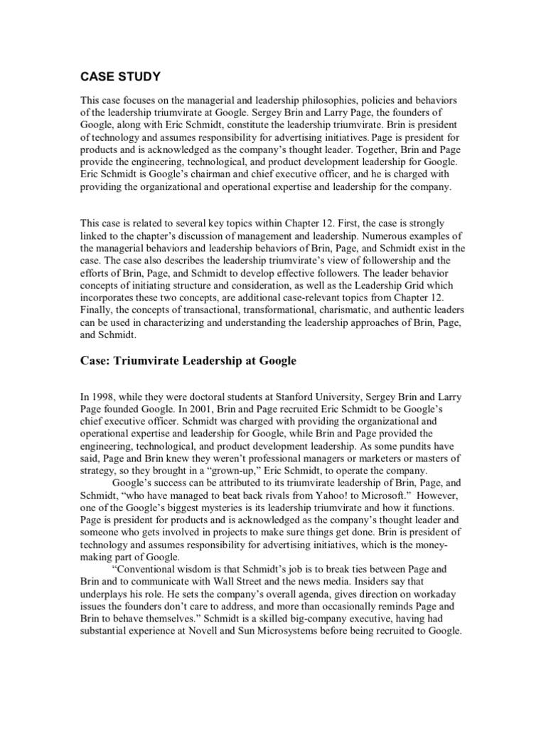 Google Case Study | PDF | Google | Leadership