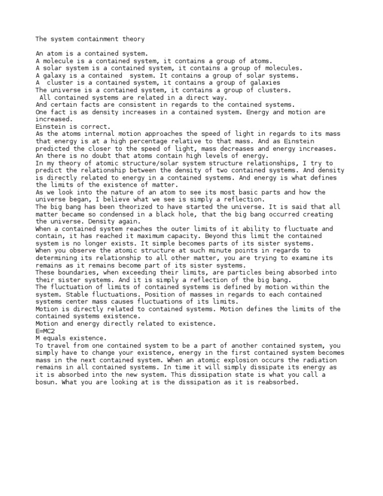Containment System Theory | PDF