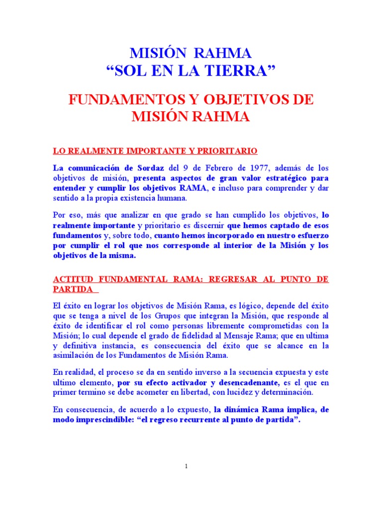 Fundamentos de la Misión Rahma | PDF | Cristo (título) | Amor