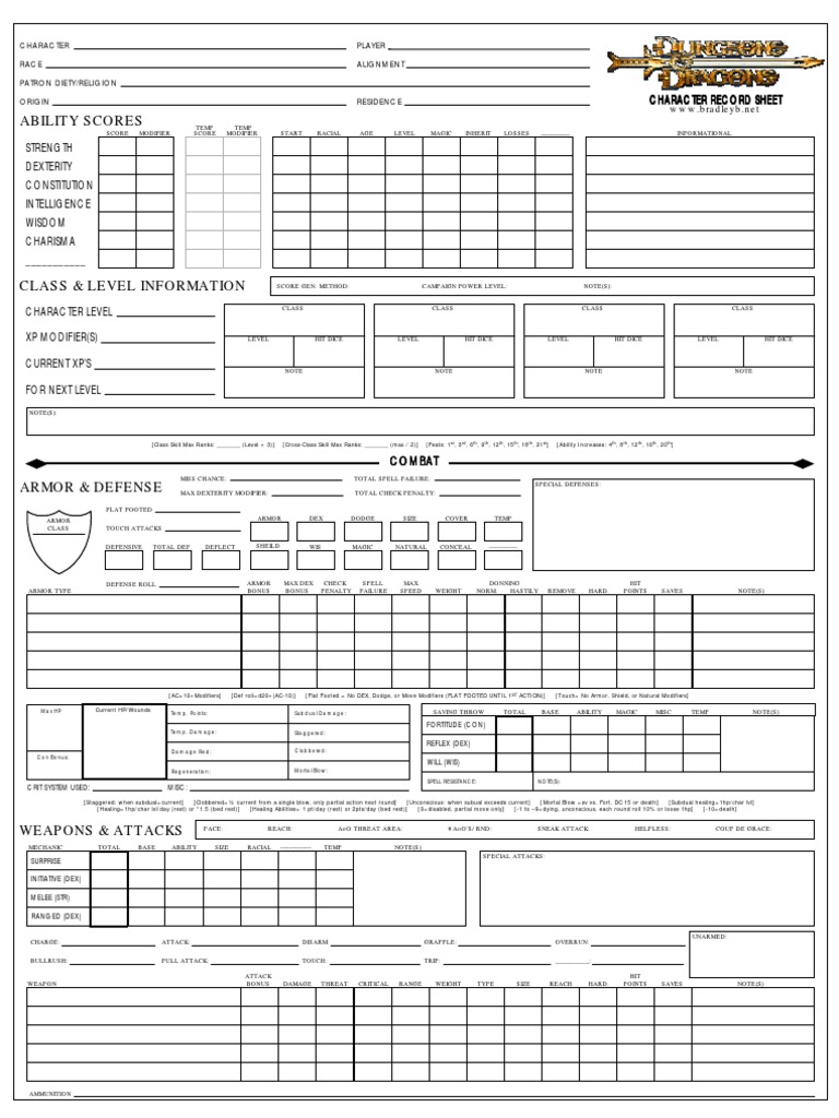 Complex Character Sheet | PDF | Sports