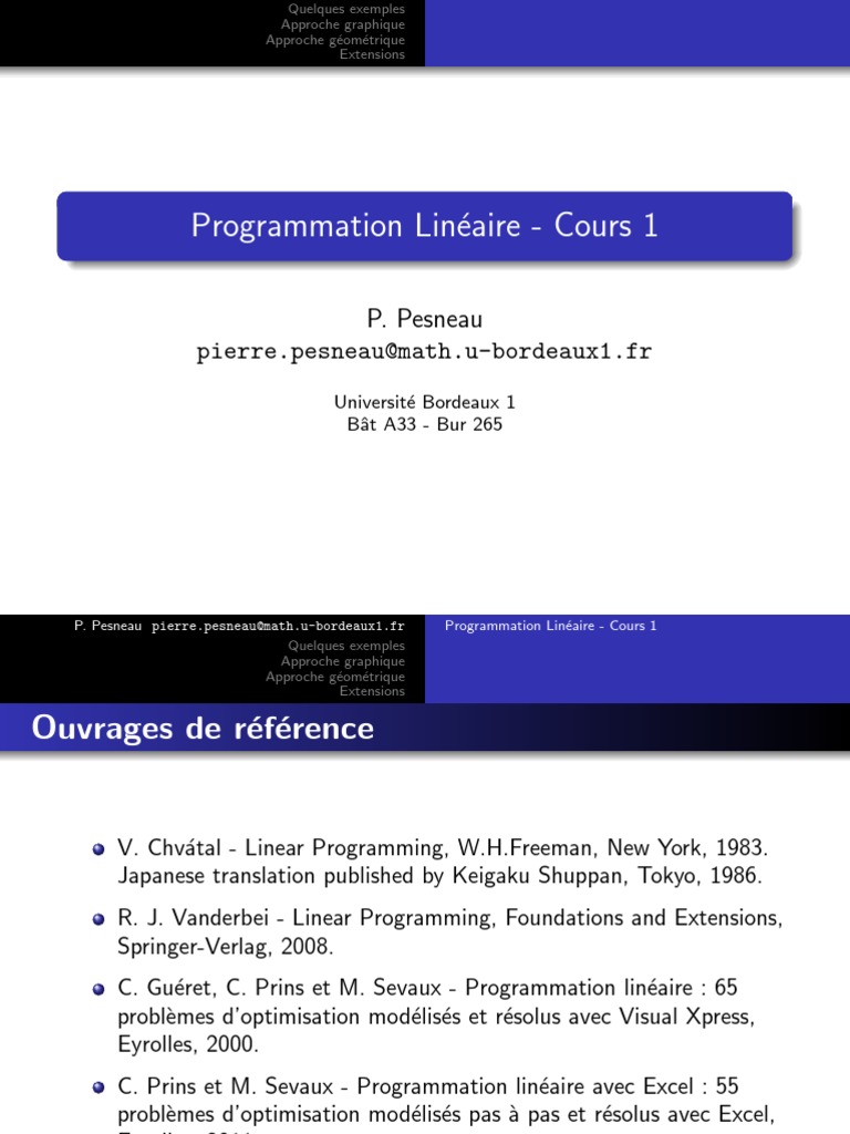 Programmation Linéaire | PDF | Analyse systémique | Concepts mathématiques