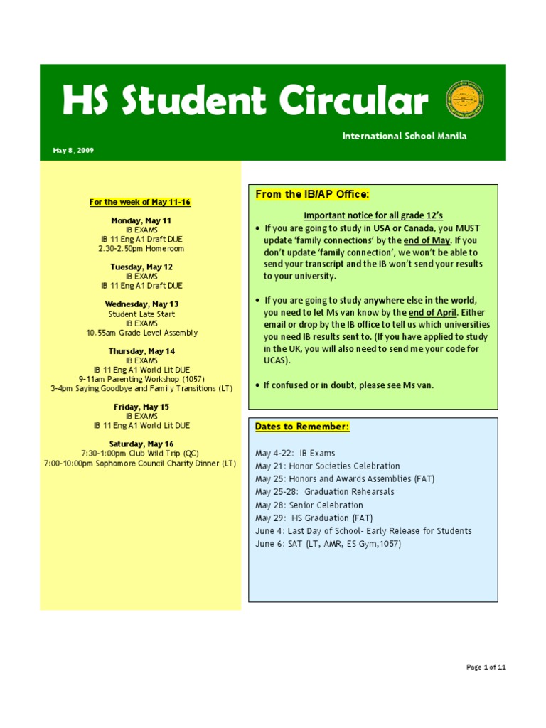 Student Circular May 8 | PDF | Influenza | France