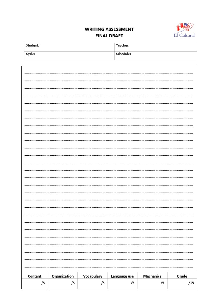 Writing Assessment Final Draft Template | PDF | Computers