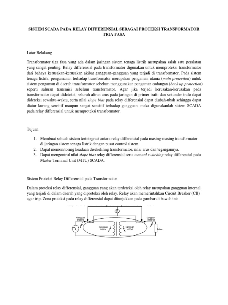 Sistem Scada Pada Relay Differensial Sebagai Proteksi Transformator ...