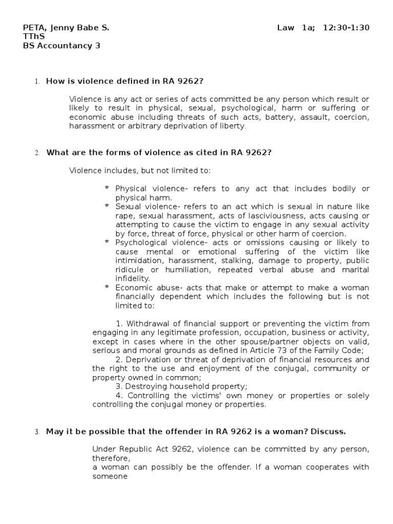 RA 9262 and RA 7610 | Download Free PDF | Violence | Child Abuse