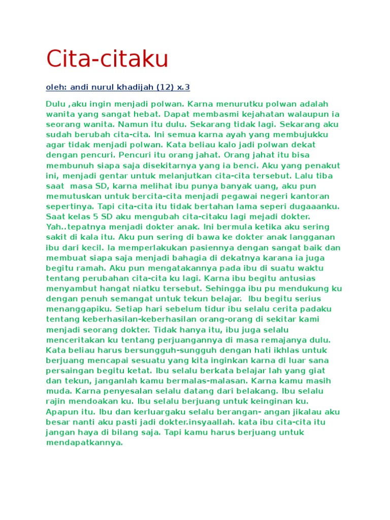 Cita-Citaku (Tugas BK) | PDF