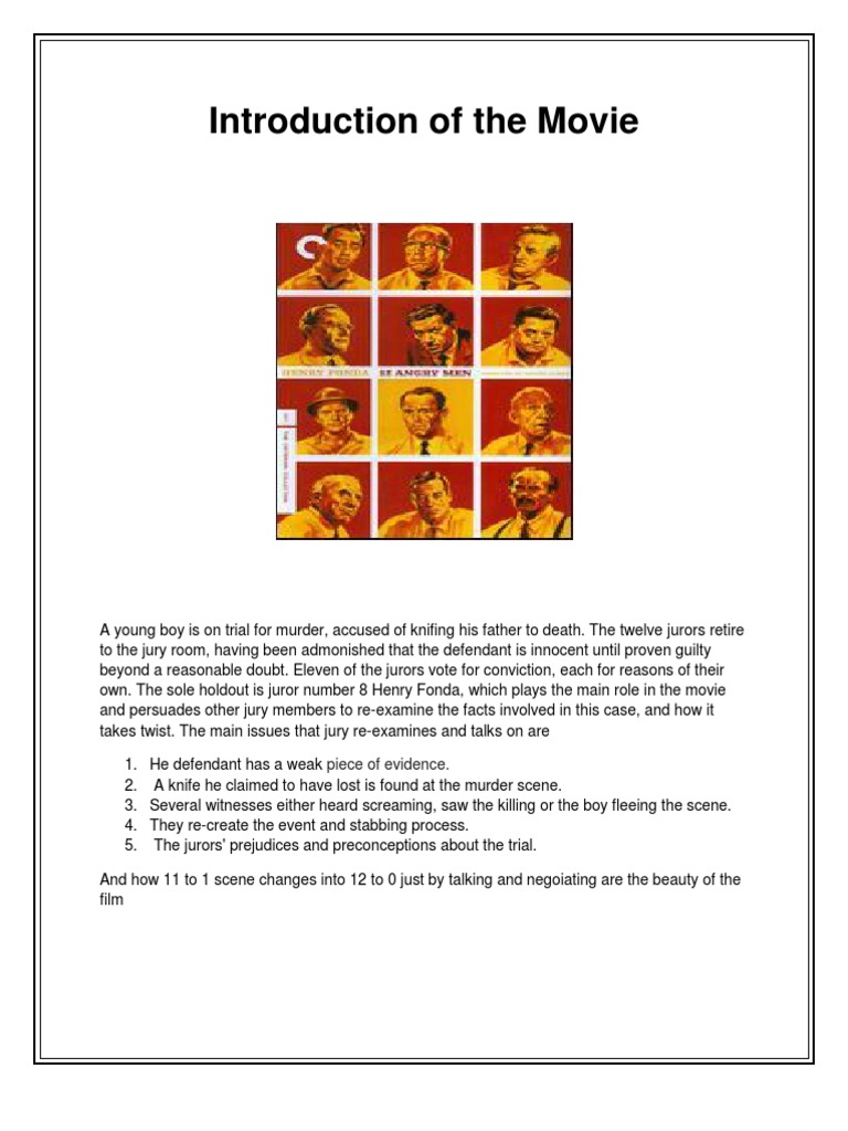 Leadership Lessons from 12 Angry Men | PDF | Psychological Concepts ...