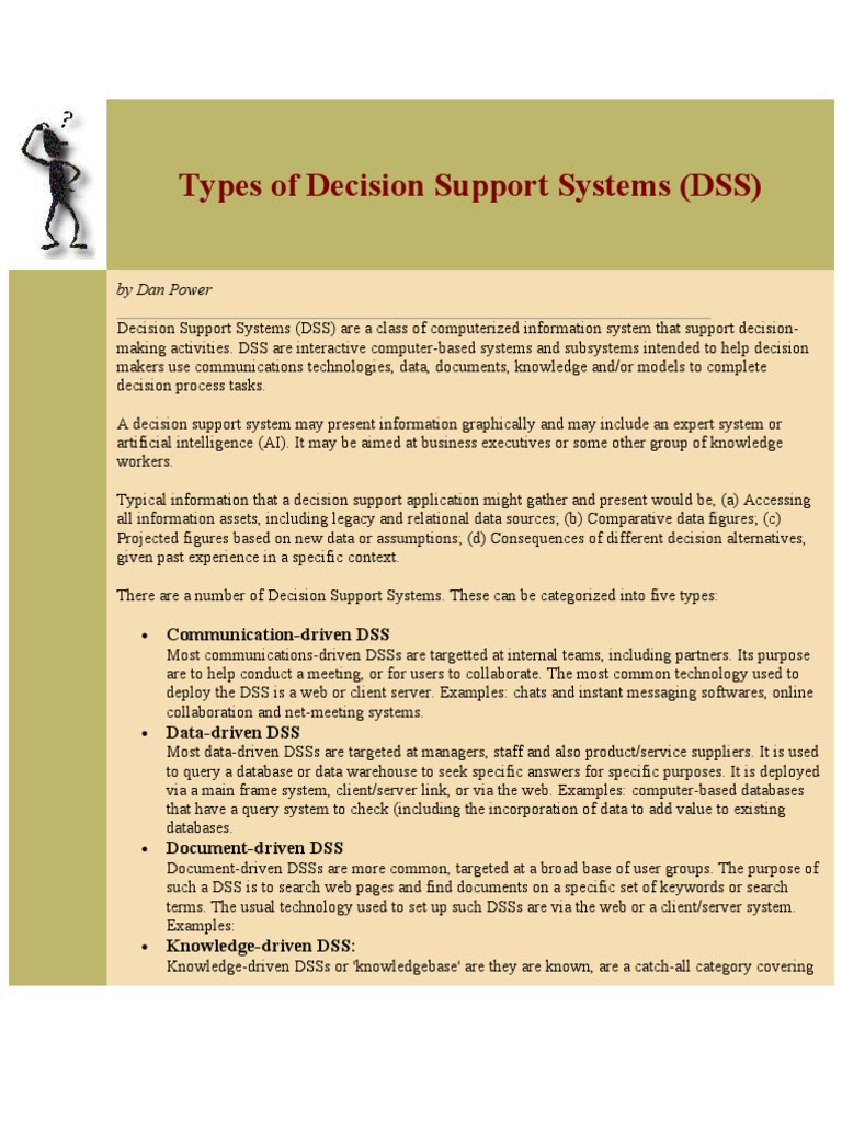 Types of Decision Support Systems | Download Free PDF | Decision ...