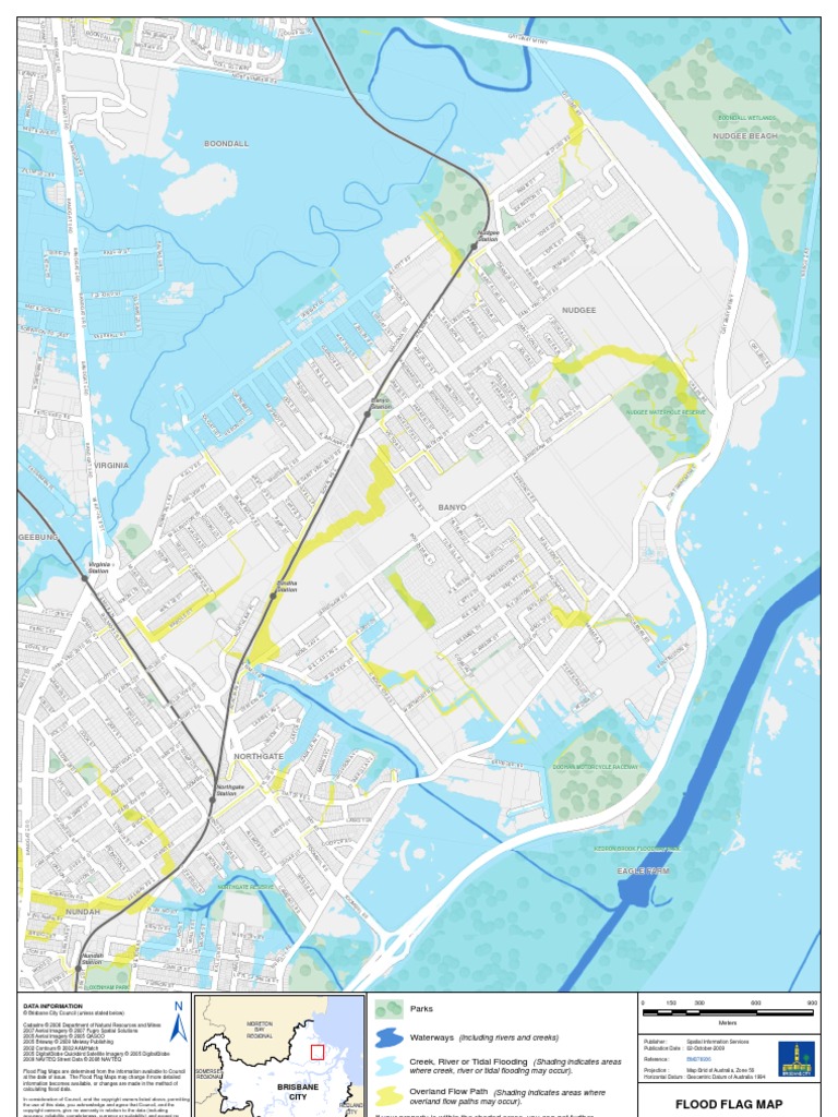 Flooding Banyo Flood Flag Map | PDF | Geographic Data And Information ...