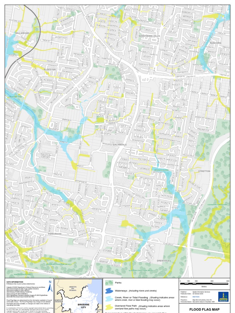 Flooding Calamvale Flood Flag Map | PDF | Geomatics | Geodesy
